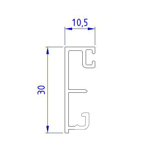 LOT DE 8 PROFILS PARCLOSE CADRE - LONGUEUR 2550 mm