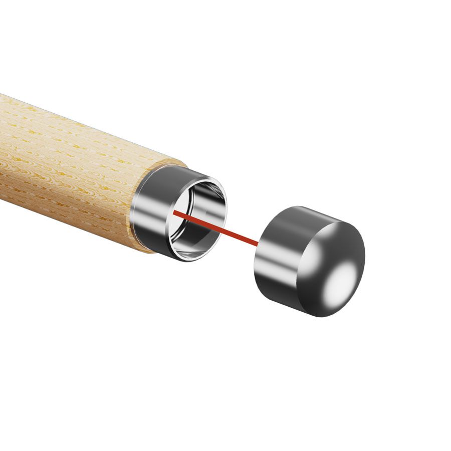 Embout inox arrondi pour main courante bois
