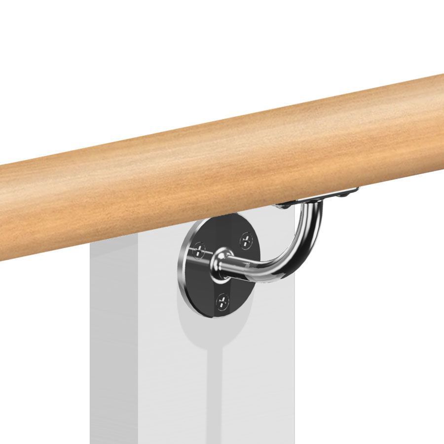 Kit main courante bois hêtre brut pour vos rampes d'escalier intérieur